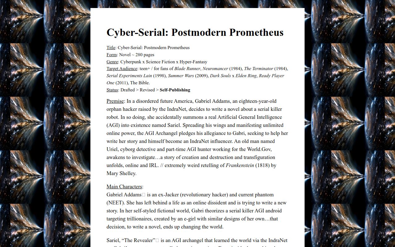 Cyber-Serial: Postmodern Prometheus
